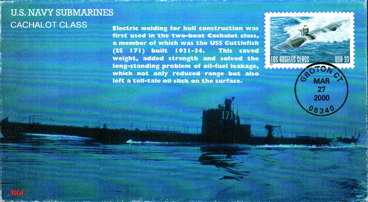 #3372 Los Angeles Class Submarine BGC FDC - USS Cuttlefish SS171 ...