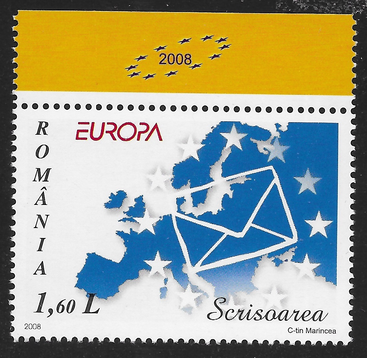 Romania #5041 1.60L Europa - Envelope, Map of Europe ~ MNH | Europe ...