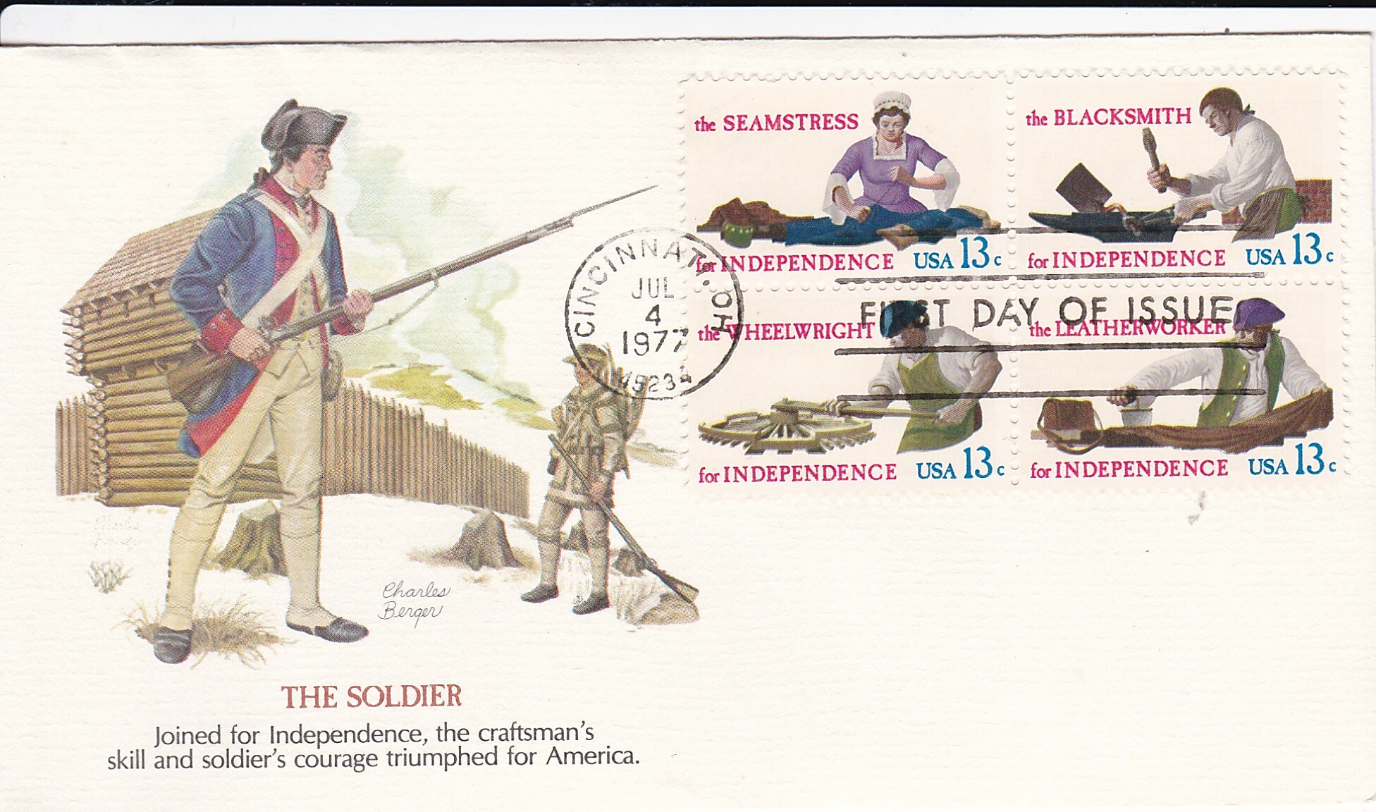 United States # 1717-1720, 1720a, Colonial Craftsmen, Fleetwood First ...