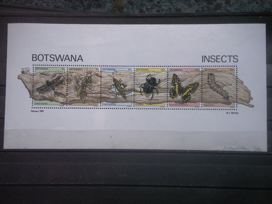 BOTSWANA, 1981, MNH SS, Insects, Scott 273a / HipStamp