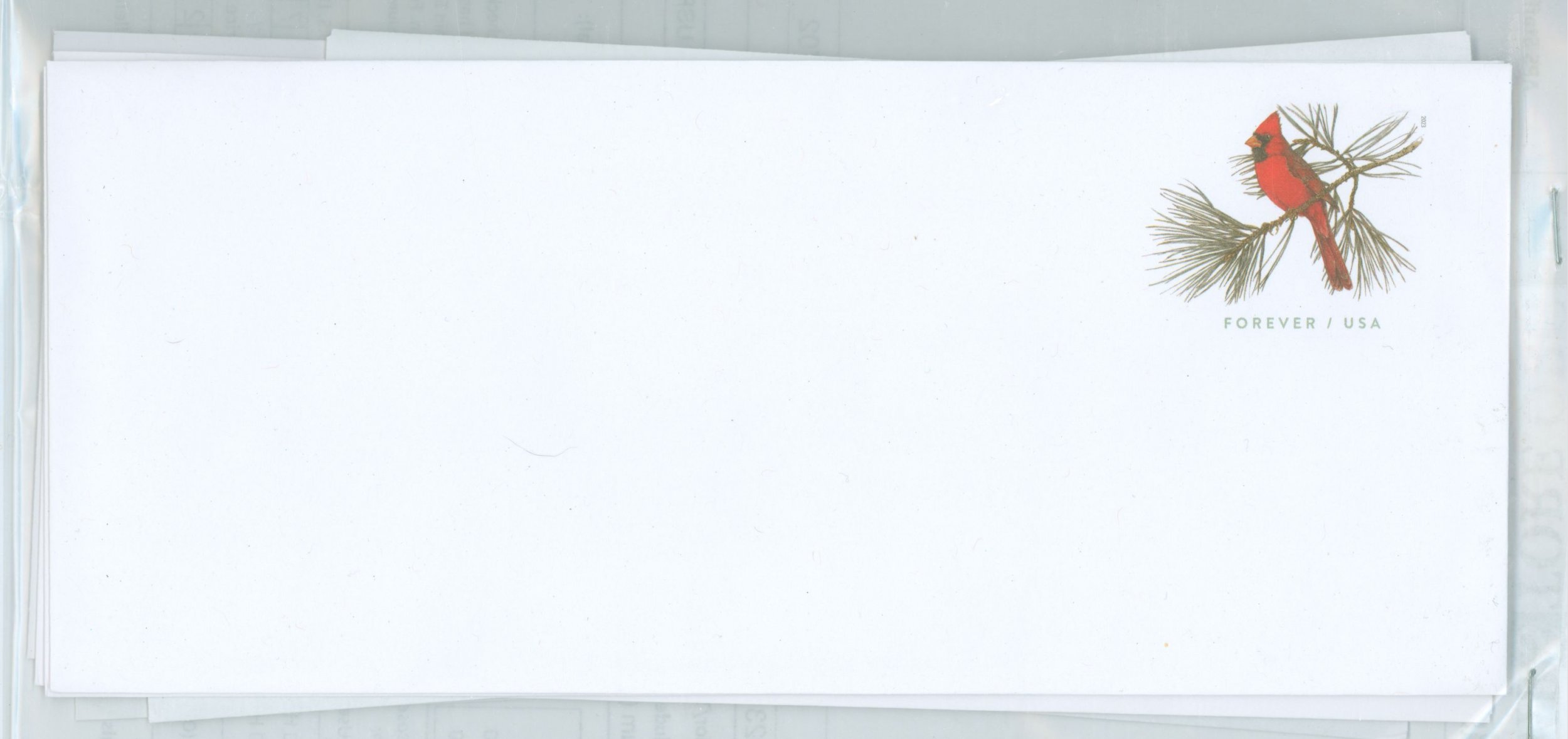 US U702 20232 Stamped envelopes; 66c Northern Cardinal all 10 varieties ...