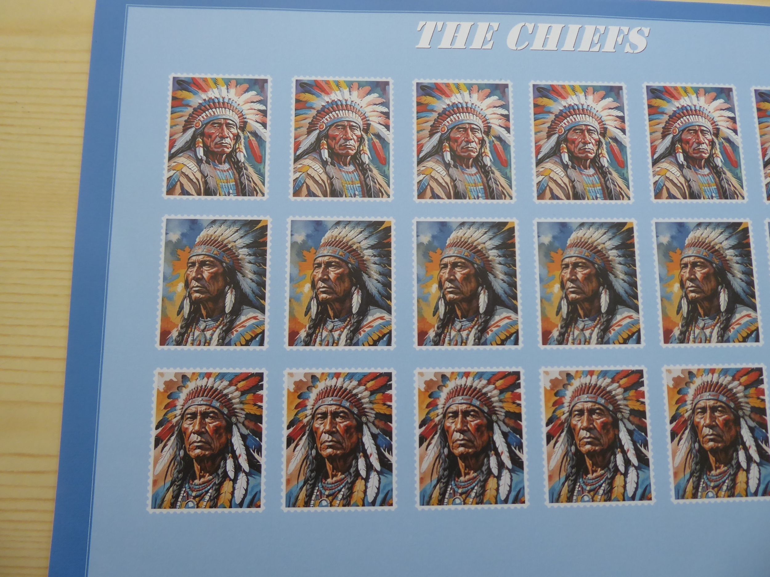 2024 Native American Chiefs Imperf Sheet Cinderella art size A4 ...