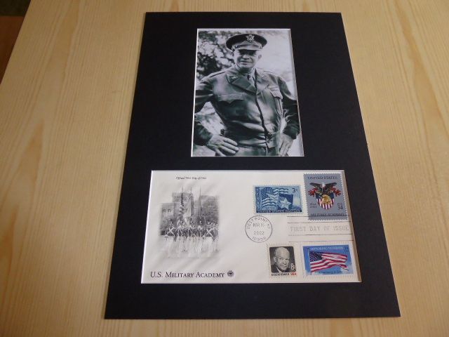 General Dwight Eisenhower WWII USA FDC Cover mounted photograph mount ...