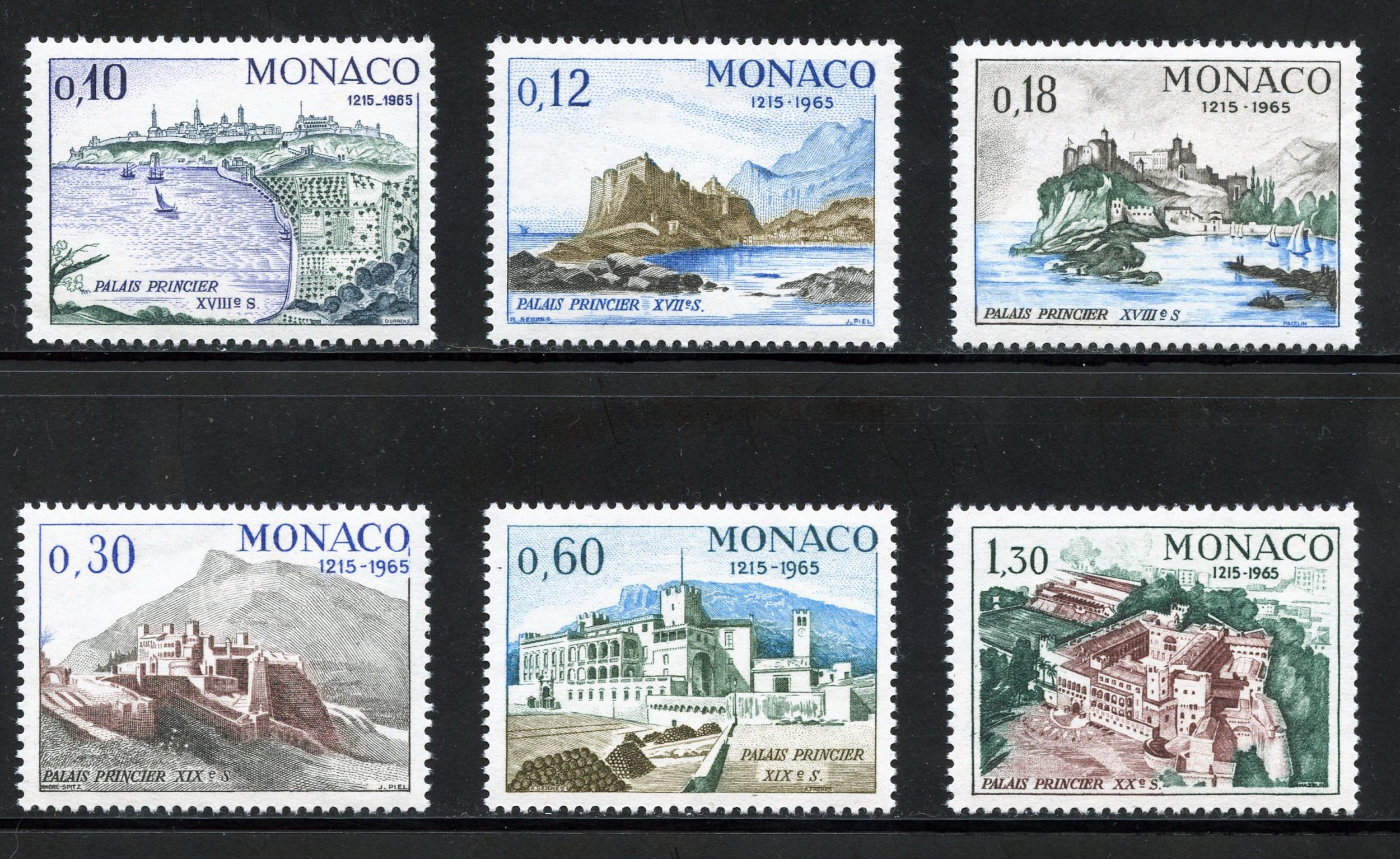 Monaco 618-23 MNH, 750th. Anniv. of Palace of Monaco Set from 1966 ...