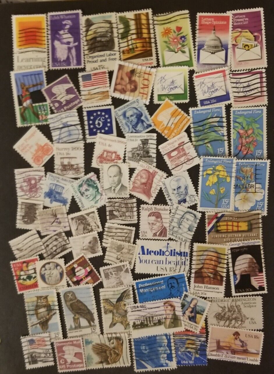US Modern Postage Stamp Lot Collection ALL DIFFERENT Used T10774 ...