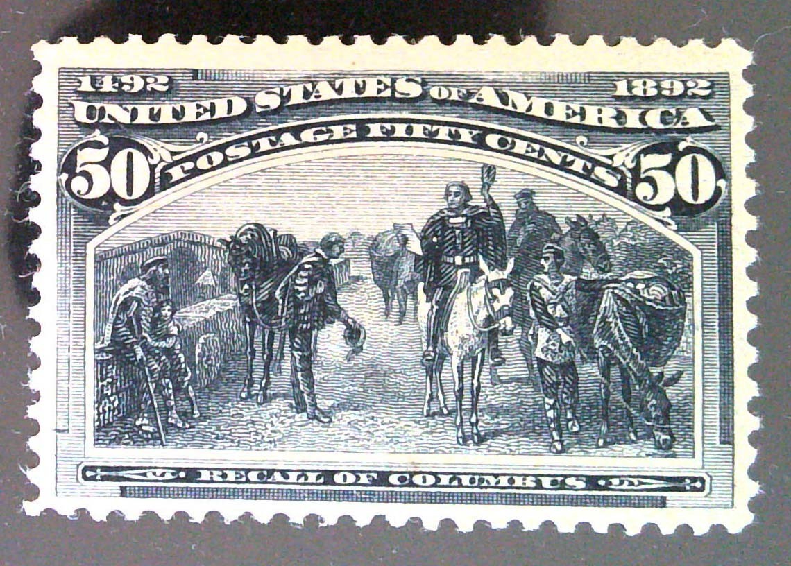 Scott #240 - VF - 50c Slate Blue - Recall of Columbus - MNH - 1893 ...
