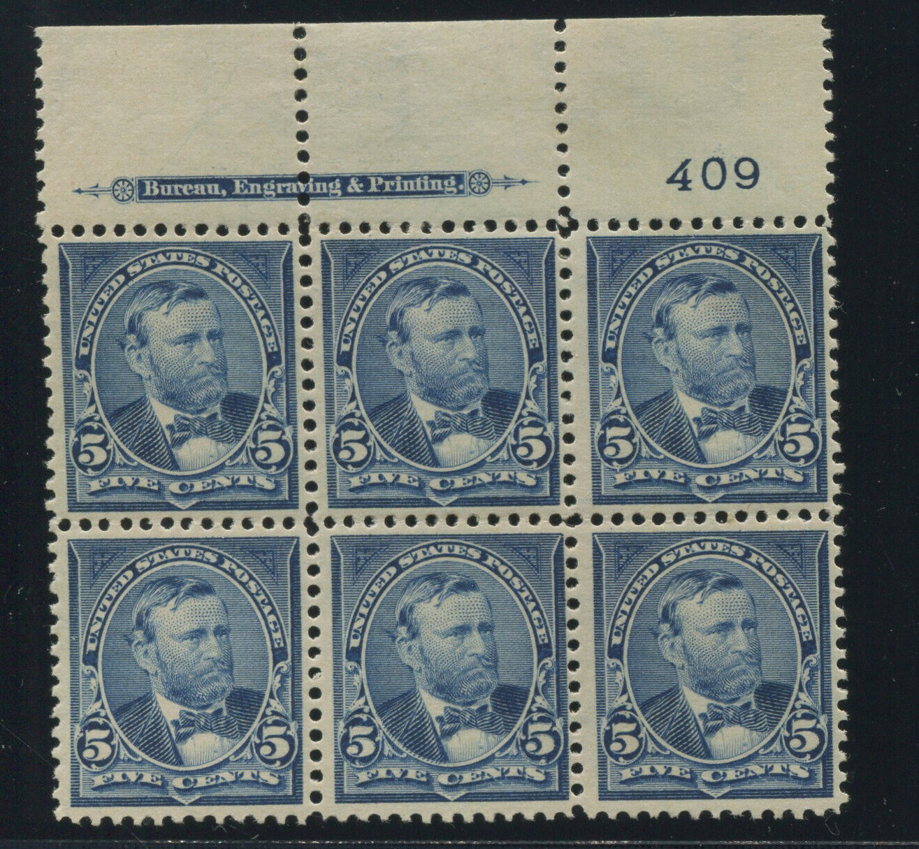 281 Grant Mint Top Plate Block of 6 Stamps BZ1210 | United States ...