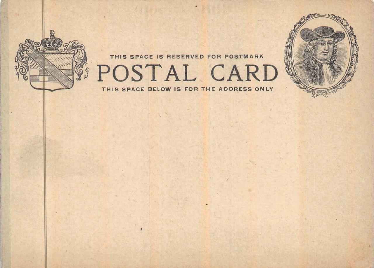 Quaker William Penn Postal Card Knights of the Golden Eagle Shield ...