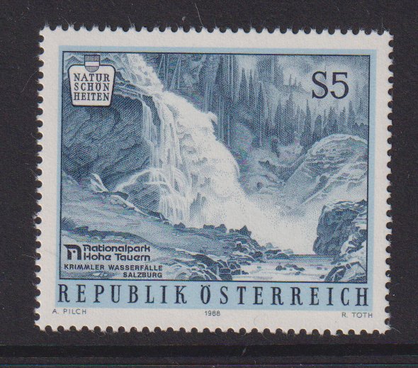 Austria #1353 MNH 1988 scenery Krimmler waterfalls | Europe - Austria ...