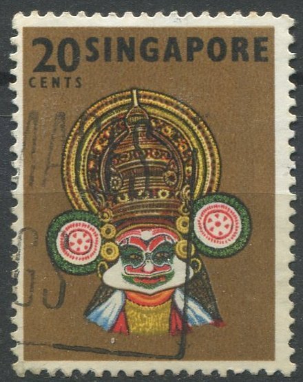 Singapore Sc#90a Used, 20c brn & multi, Traditional Dances and Musical ...