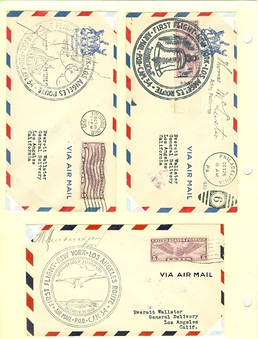 US 1930 LOT of (12) Very Nice First Flight Airmail Covers...(9) Signed ...