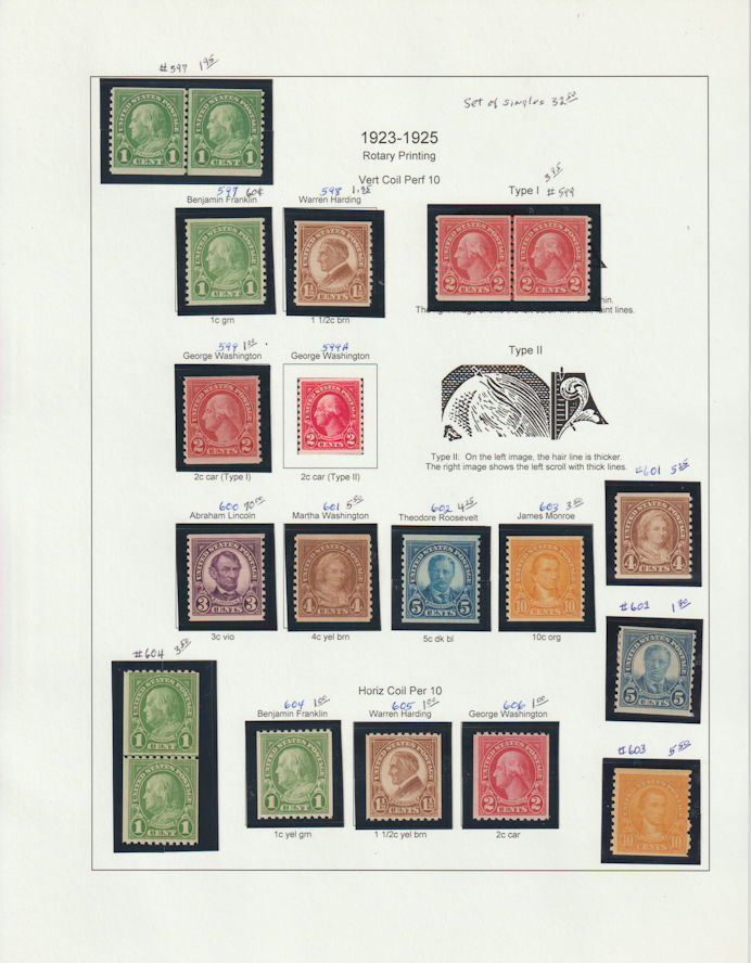 US #597 // 606 VF mint appears NH, we spot checked a few, what you see ...