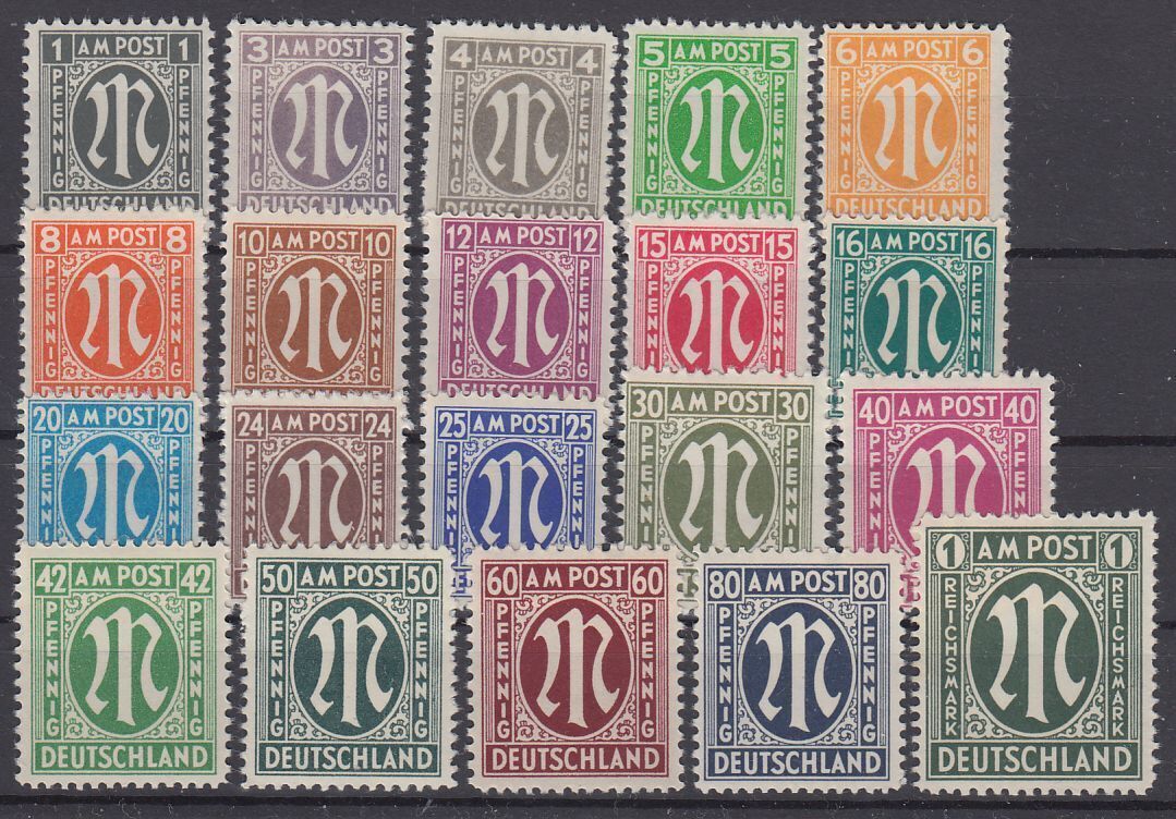 Germany 1945 Allied Occupation Sc# 3N1-3N19 Mi# 16-35 MNH German Print ...