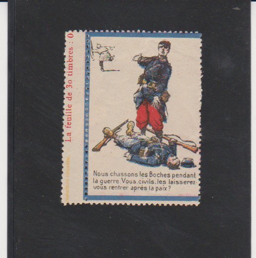 France WW1 French Soldier Over Dead German Soldier Poster Stamp ...