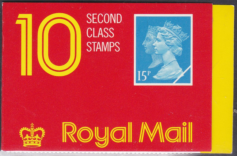 1990 JC1 10 x "2nd class" (15p) stamps Barcode booklet - No Cylinder ...
