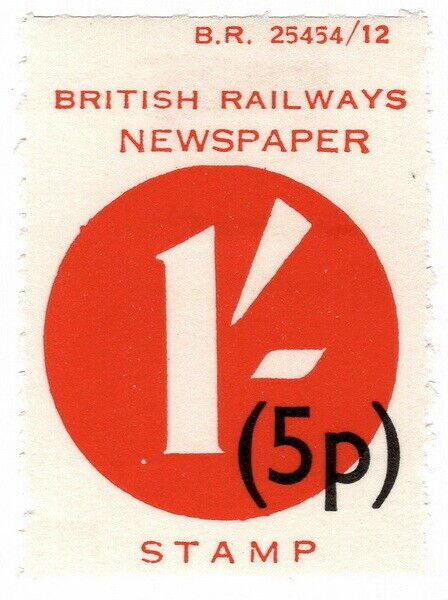 (I.B) British Railways Board : Newspaper Parcel 1/- (dual currency ...
