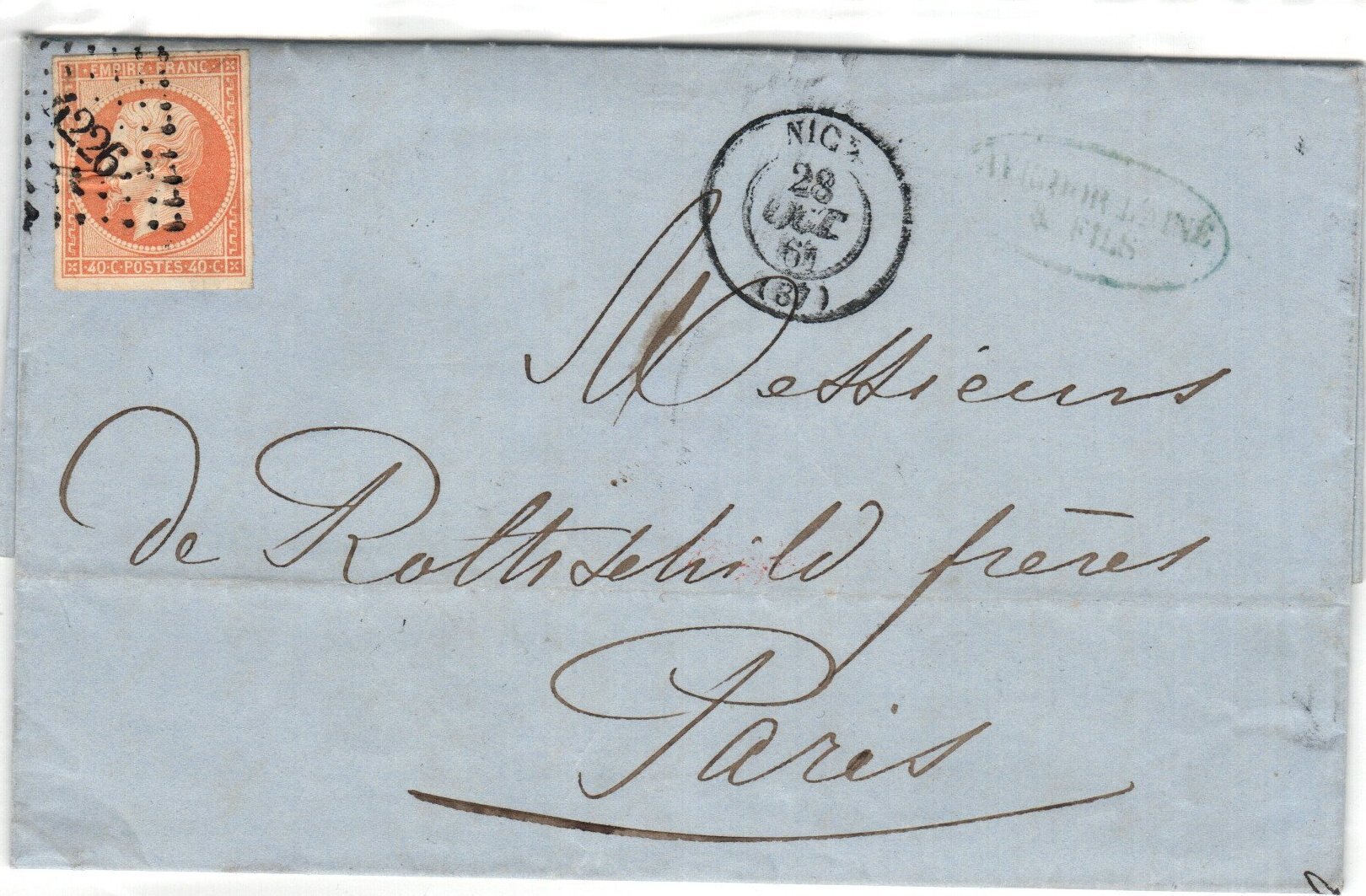France #18 Folded Letter To Rothschilds In Paris (X866L) | Europe ...