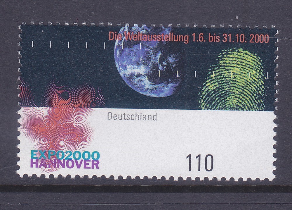 Germany 2094 MNH 2000 EXPO 2000 Earth & Fingerprint Issue | Europe ...