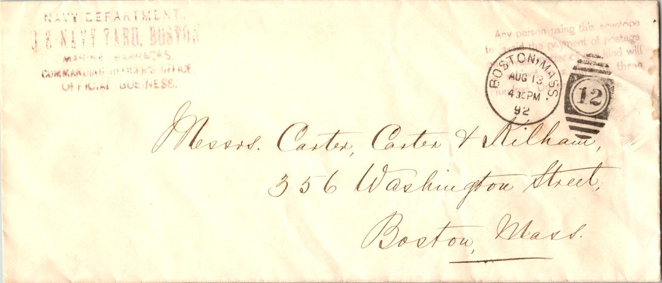 United States Marine Corps Navy Dept., U.S. Navy Yard Boston, Marine ...