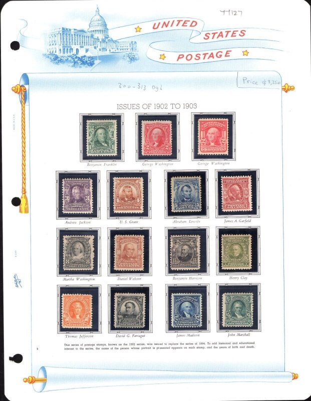 US Stamps #300-313 Complete SET Mint OG H LOT #77127* | United States ...