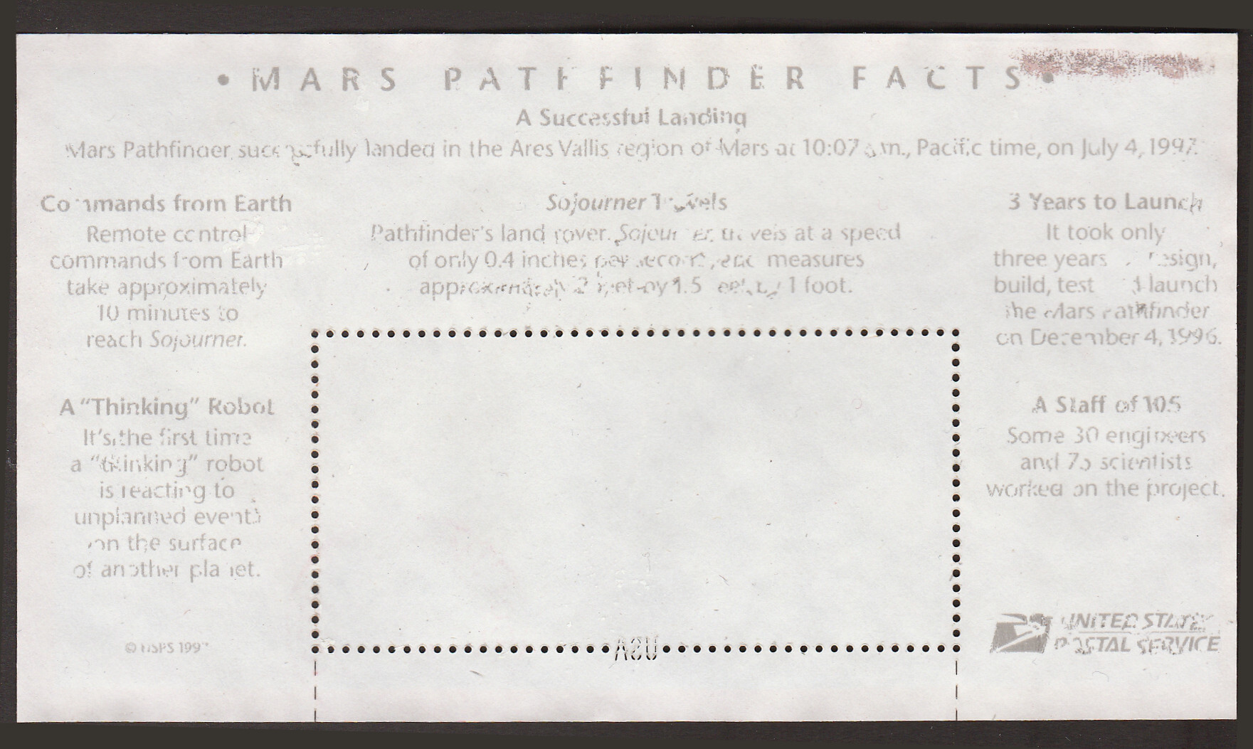 # 3178 Used Mars Pathfinder S/S | United States, General Issue Stamp ...