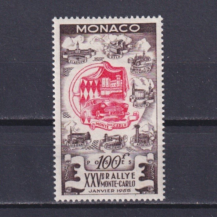 MONACO 1955, Sc #333, Monte Carlo Automobile Rally, MH | Europe ...