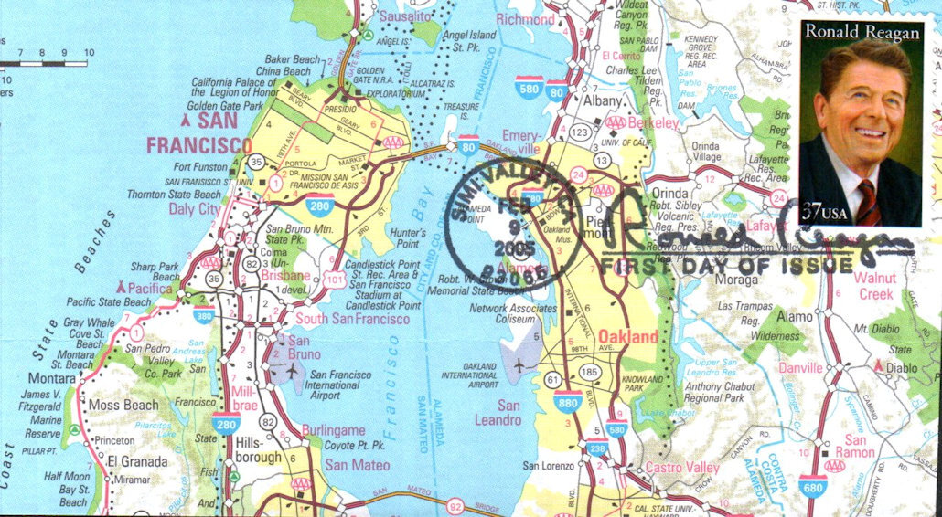 #3897 Ronald Reagan Map FDC | United States, General Issue Stamp / HipStamp