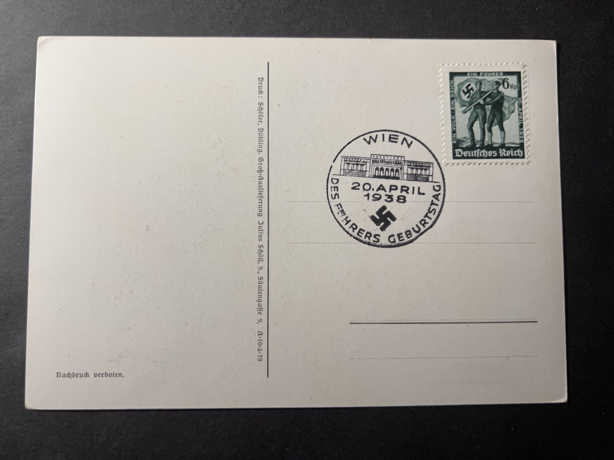 1938 Nazi Germany Postcard Cover Vienna No Address Adolf Hitler RPPC ...