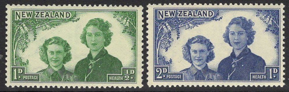 New Zealand 1944 Sc#B24/B25 Princess Margaret and Elizabeth Set (2) MLH ...