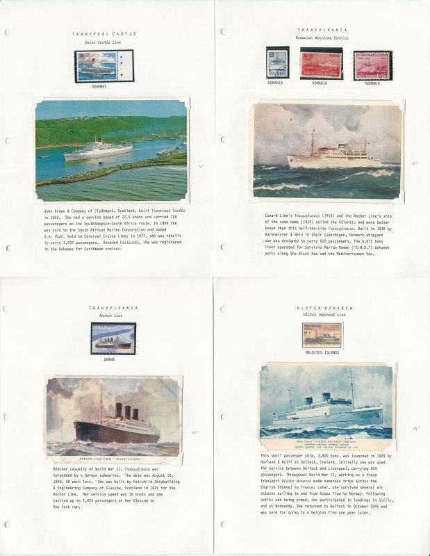 Ship Stamp & Postcard Lot, Transvaal Castle, Transylvania, Ulster ...
