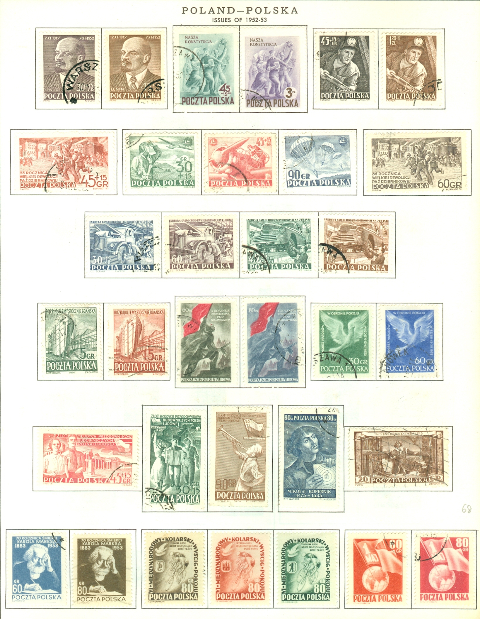 collection on pages ES: Poland 1950-54 mostly complete CV $225 | Europe ...