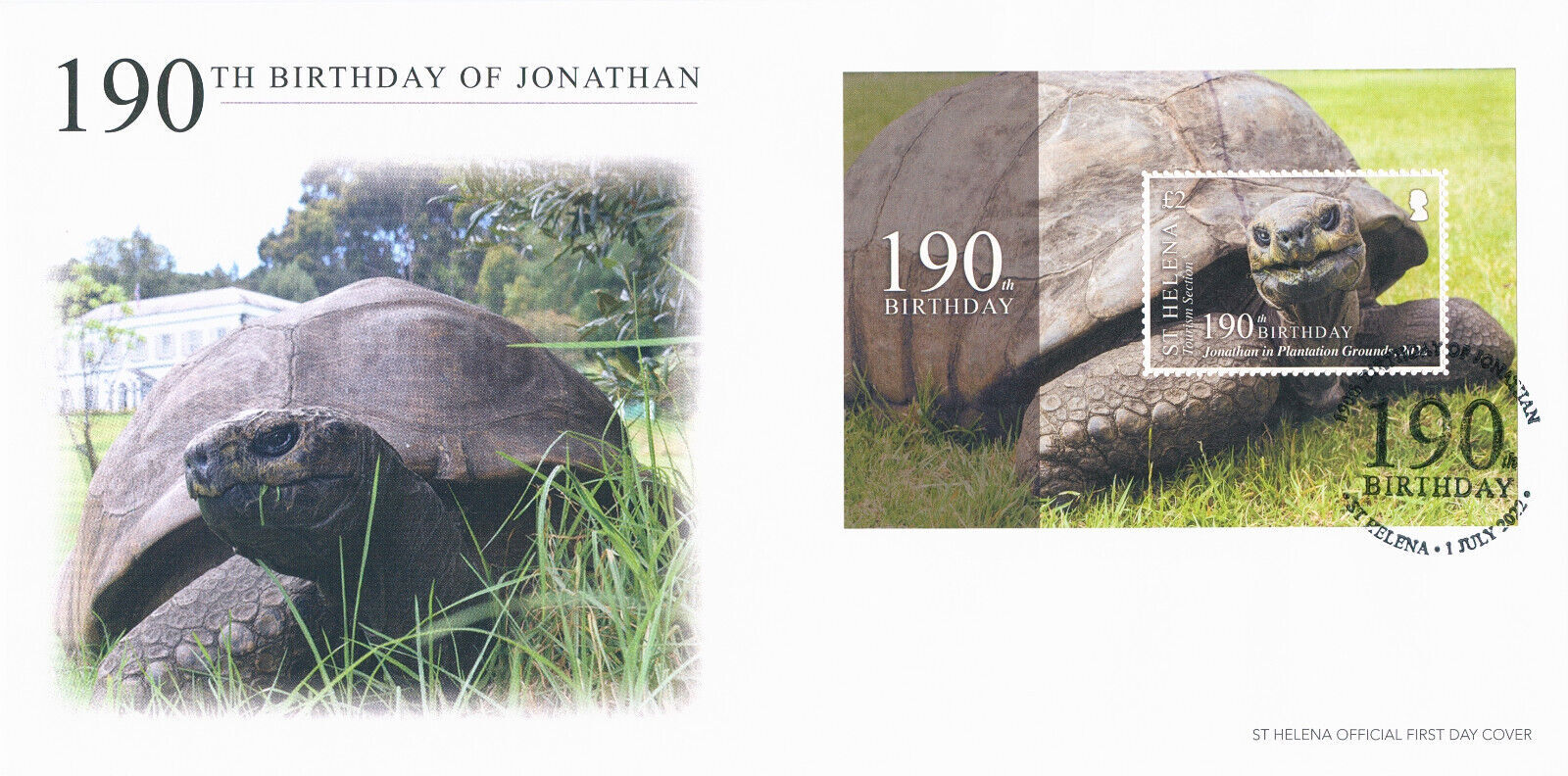 St Helena 2022 FDC Turtles Stamps Jonathan Tortoise Oldest Land Animal ...