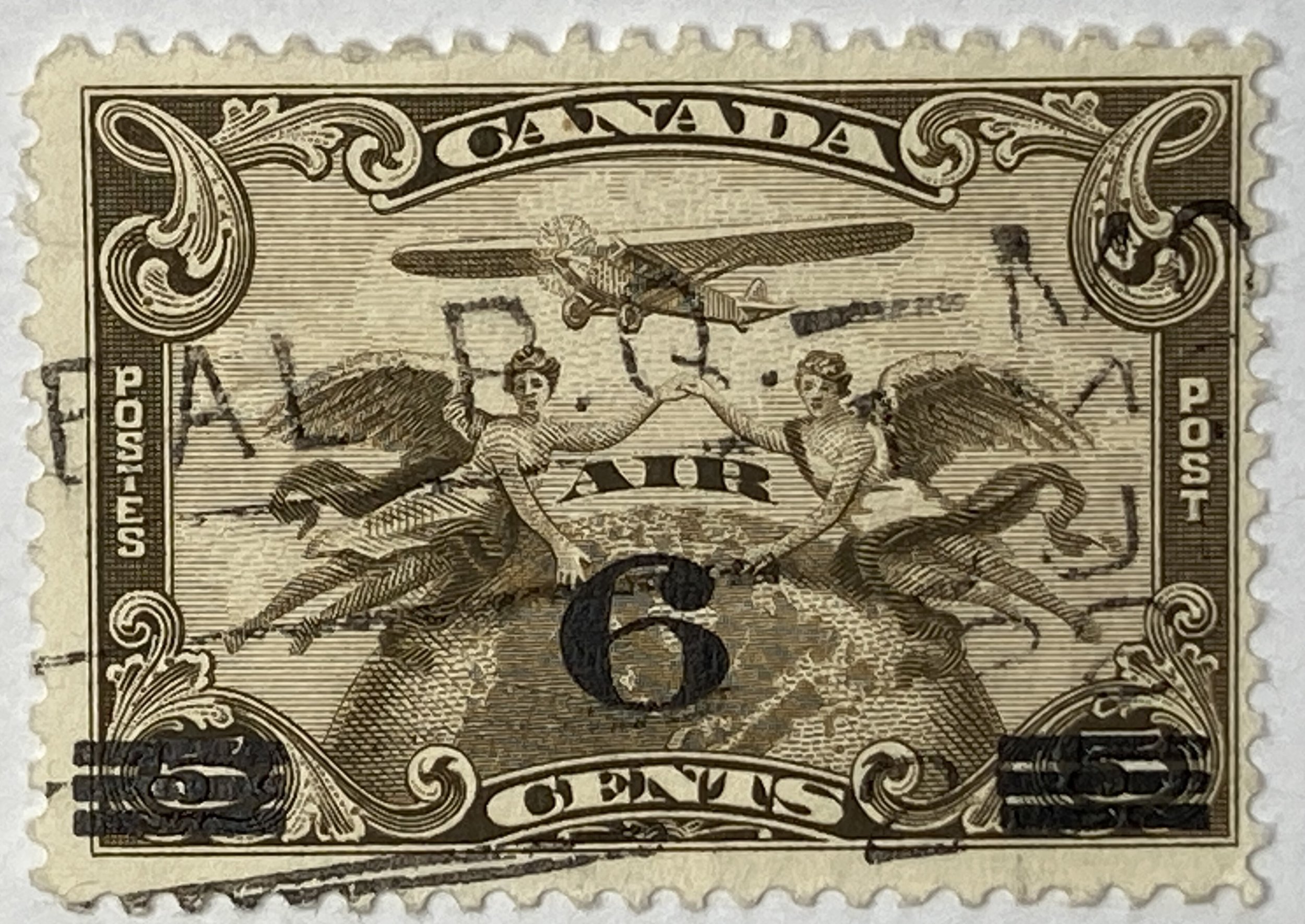 CANADA 1932 #C3 Two Winged Figures Surcharged Air Mail - Used | Canada ...