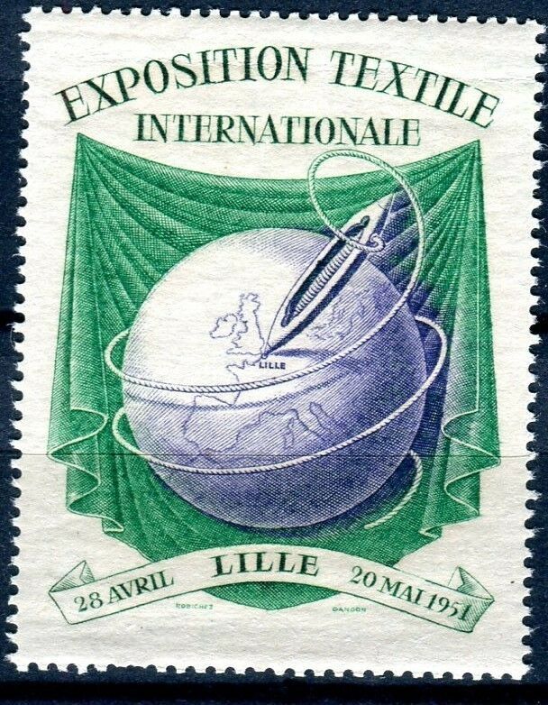 textile international exhibition cinderella poster stamp 1951 (6 ...