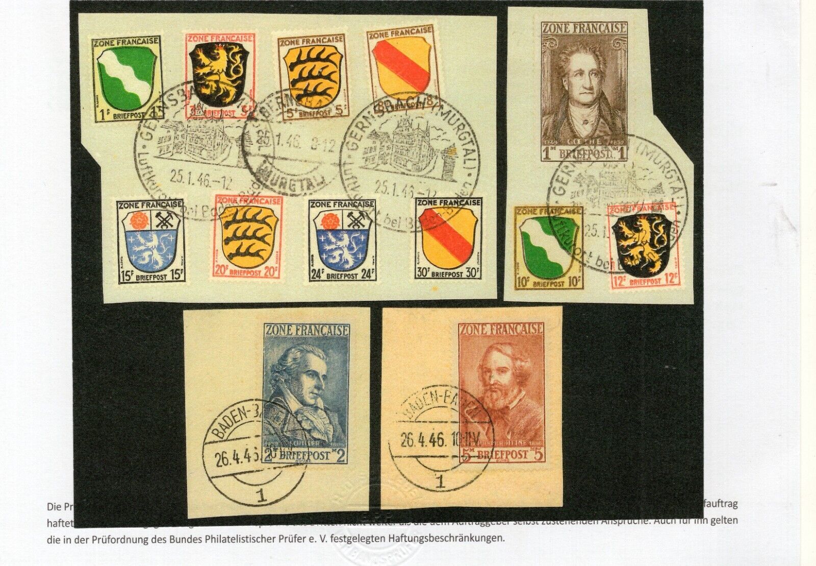 Germany French Zone 1945 4n1-4n113 Perfect Used SET on Pieces Schlegel ...