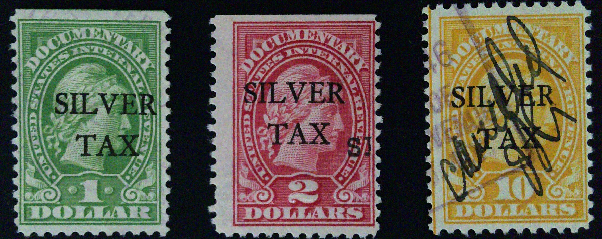 Scott #RG13,14&18 - Silver Tax Stamps Lot - Used - 1934 | United States ...