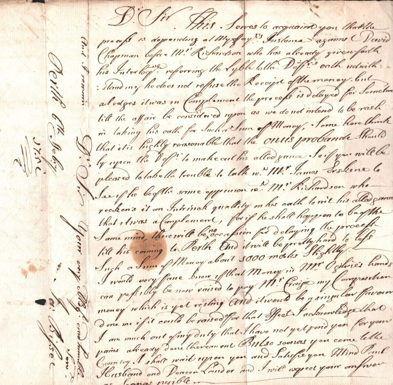 GB Scotland PERTH *LAMB* Cover Distinctive RARE Heraldic Postmark 1751 ...