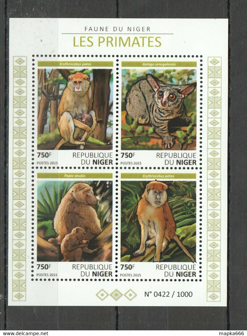 2015 Niger Fauna Wild Animals Monkeys Primates 1Kb ** St2002 | Africa ...