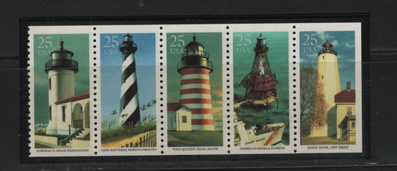 US 2470-2474 MNH LIGHTHOUSES LITHOGRAPHED STAMPS 1990 SET / HipStamp