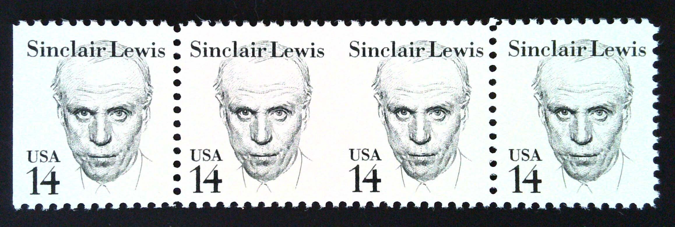 Scott #1856C - 14c Slate Green - Strip of 4, with imperf pair in ...