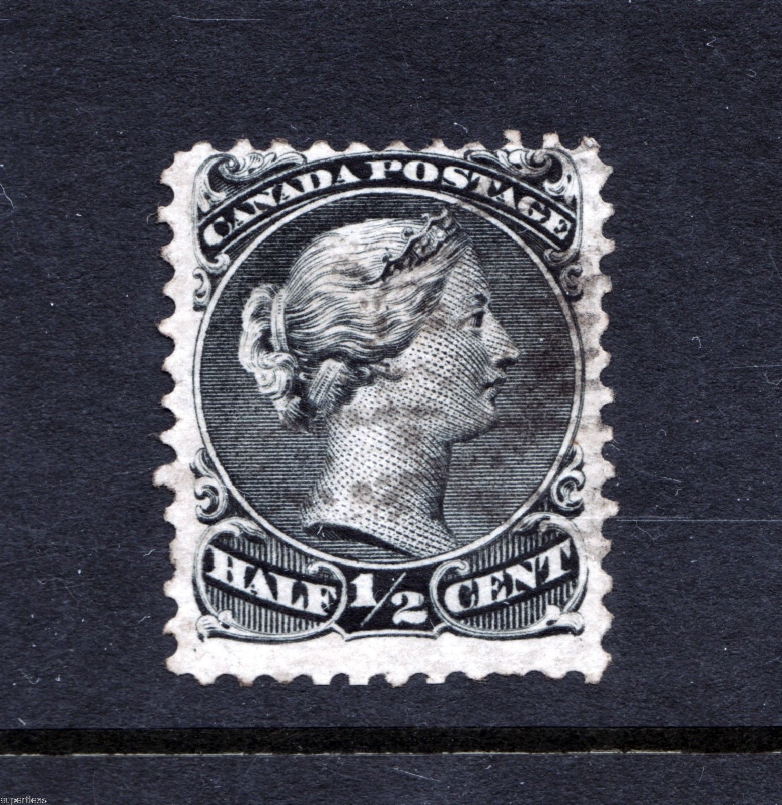 1868 Canada Large Queen Victoria ½ cent postage stamp 'spur' variety ...