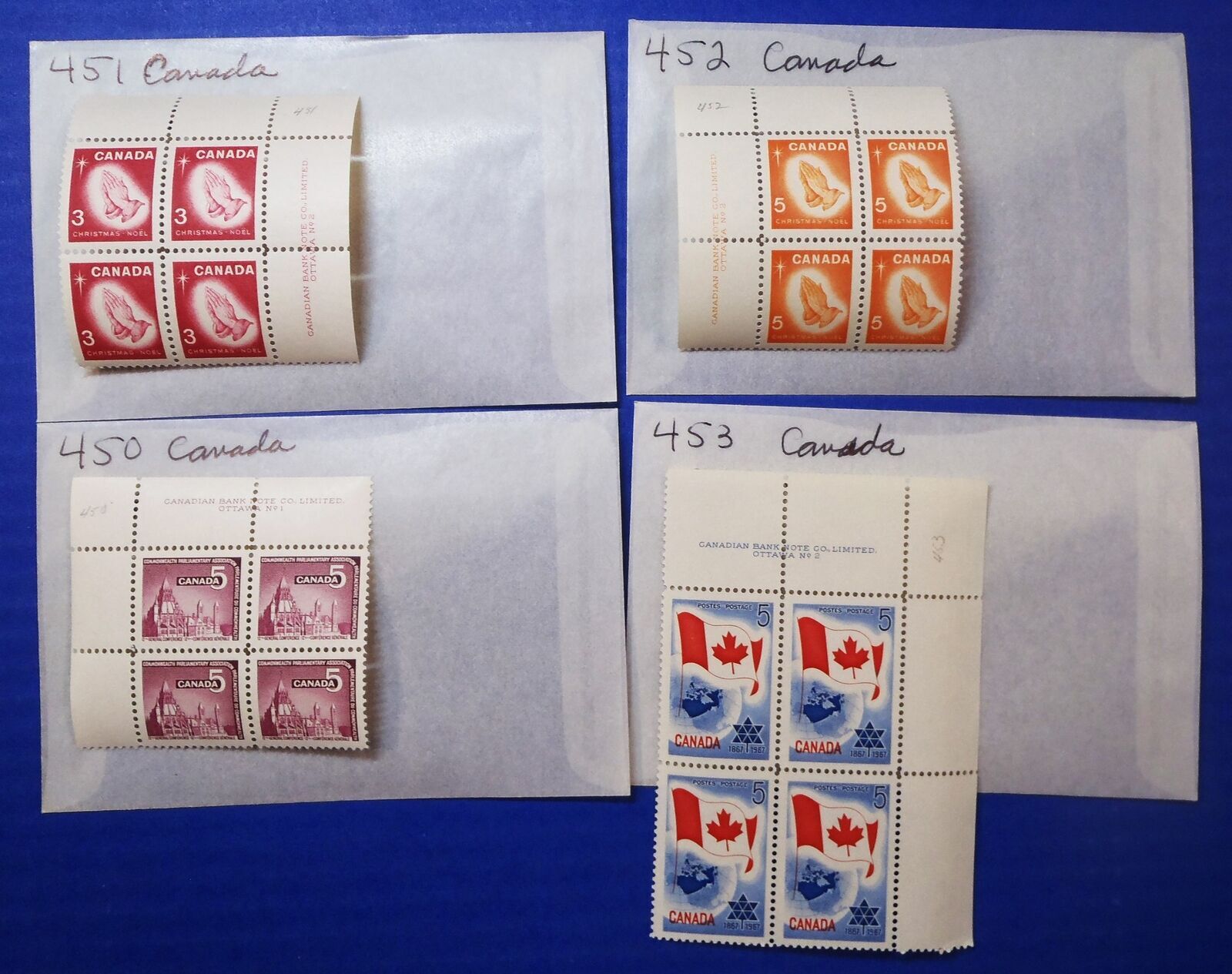 CANADA Sc# 274~400 Lot of 102 MNH Mostly 5¢ Postage Stamp Plate Blocks ...