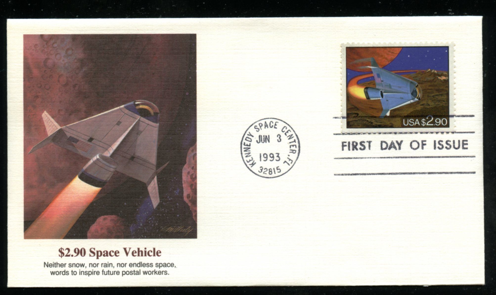 US 2543 $2.90 Priority Mail - Futuristic Space Shuttle UA Fleetwood ...