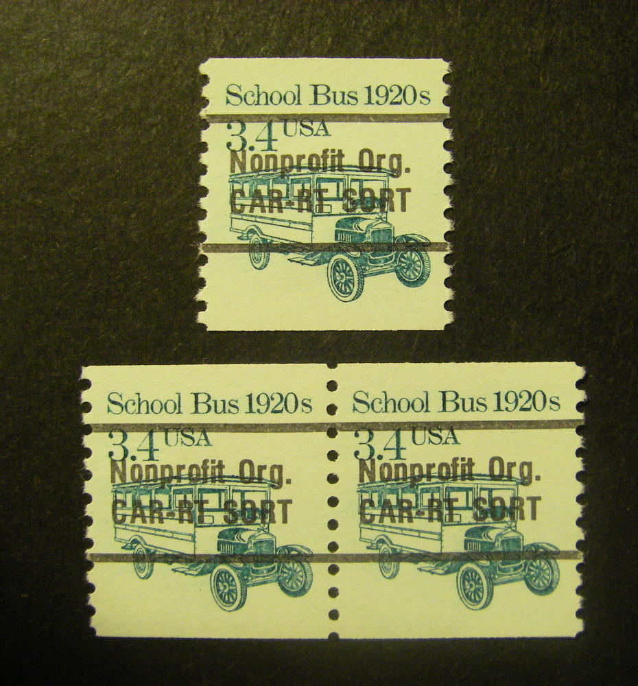 Transportation Coils II, Scott 2123a, Pair & single, MNH precancel ...