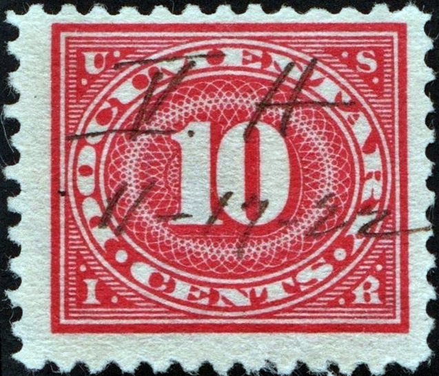 R234 10¢ Documentary Stamp (1917) Used | United States, Revenues Stamp ...