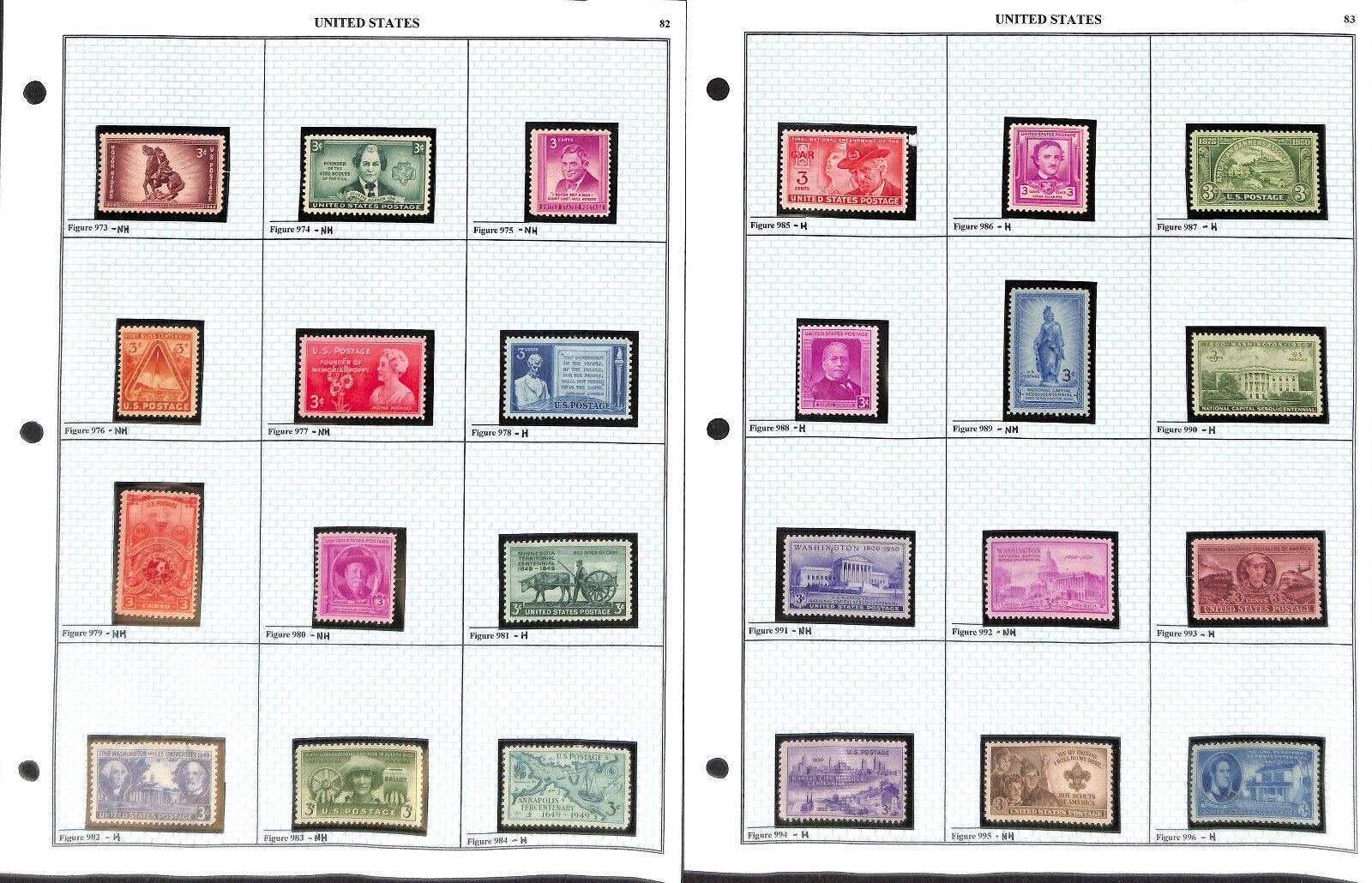 United States Stamp Collection on 48 Pages, Mint Between #925-1560 ...