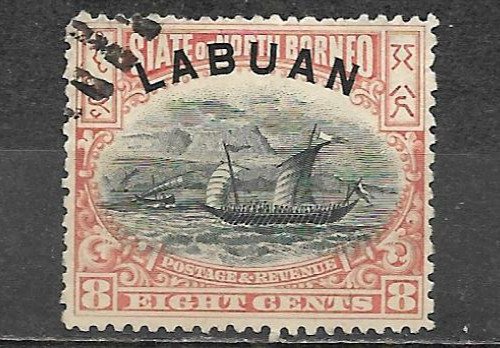 Labuan 1897 Used Stamp Dhow Boat 8 Cents | Asia - Malaysia, Stamp ...