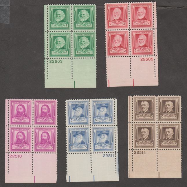 U.S. Scott Scott #864-868 Famous American Stamp - Mint NH Plate Block ...