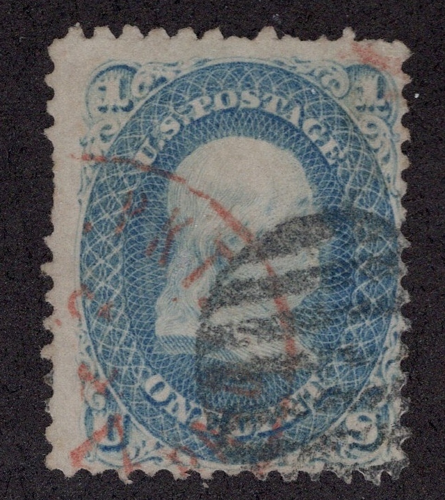 US #63 One Cent Franklin RED CANCEL *Minor Fault* ~jm-0109 | United ...