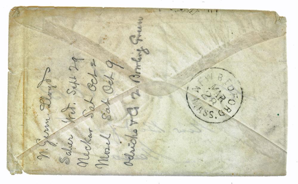 Boston to New Bedford, Massachusetts Bank Note Cover, Fancy Cancel ...